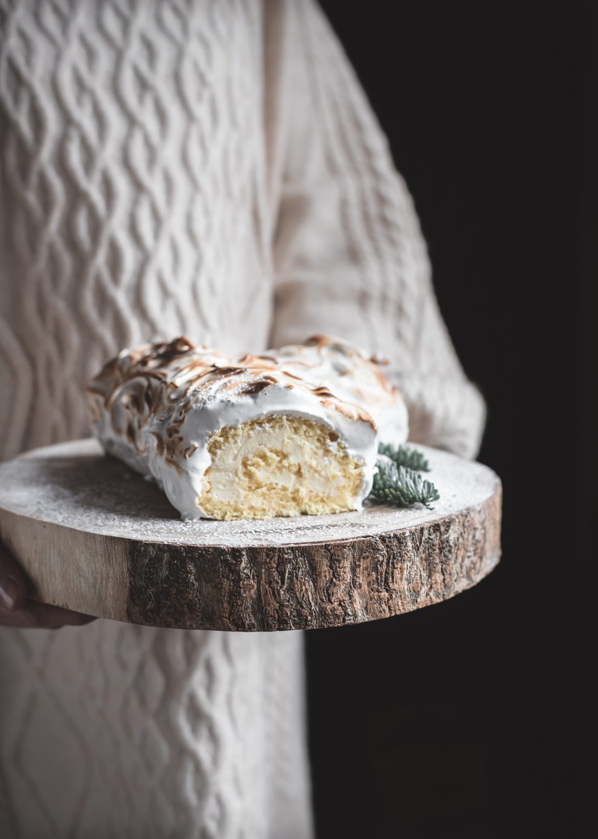 Lemon Meringue Yule Log Cake - Marilu&Co.